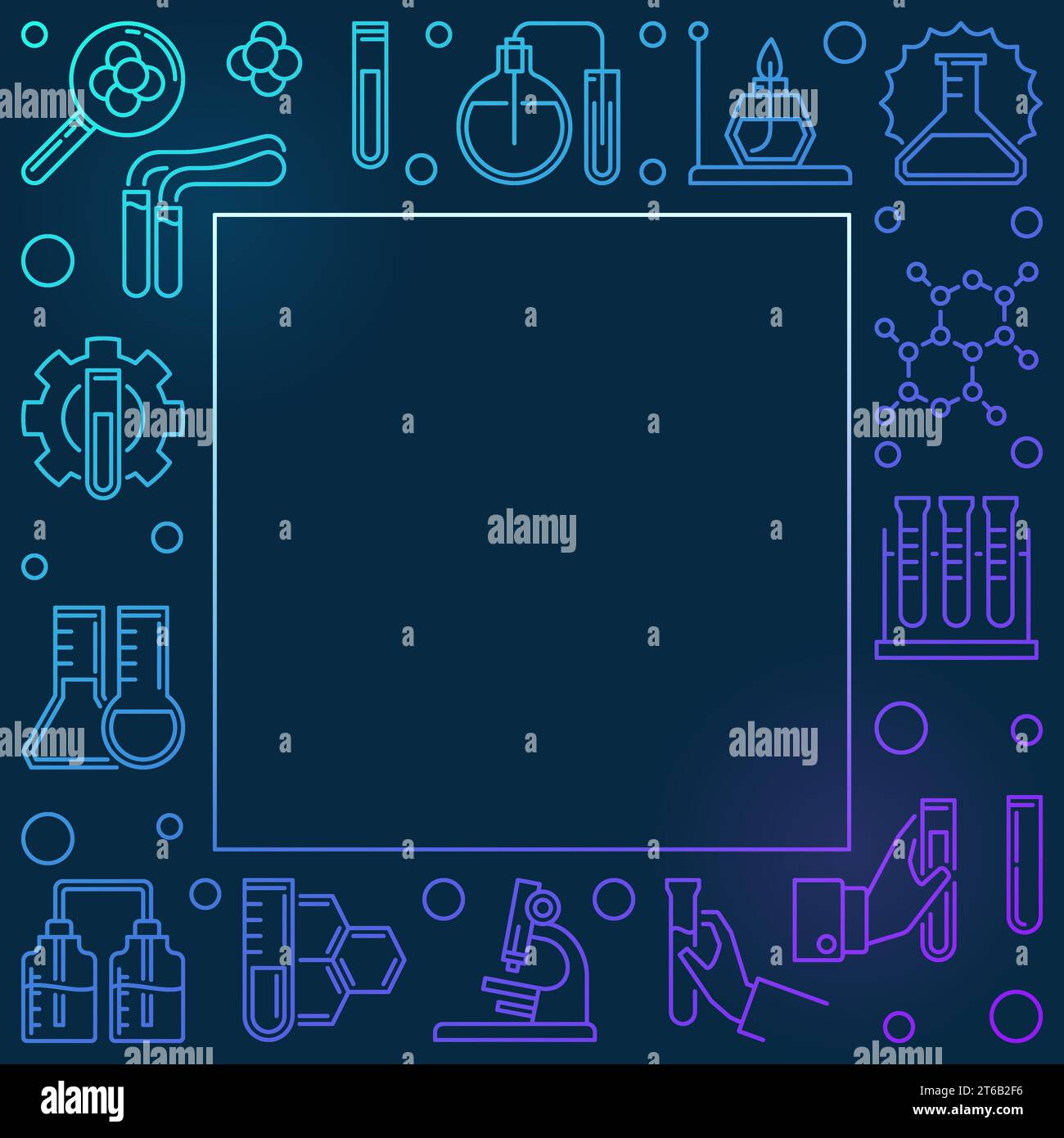 Chemistry colorful square frame with empty space for text. Vector ...
