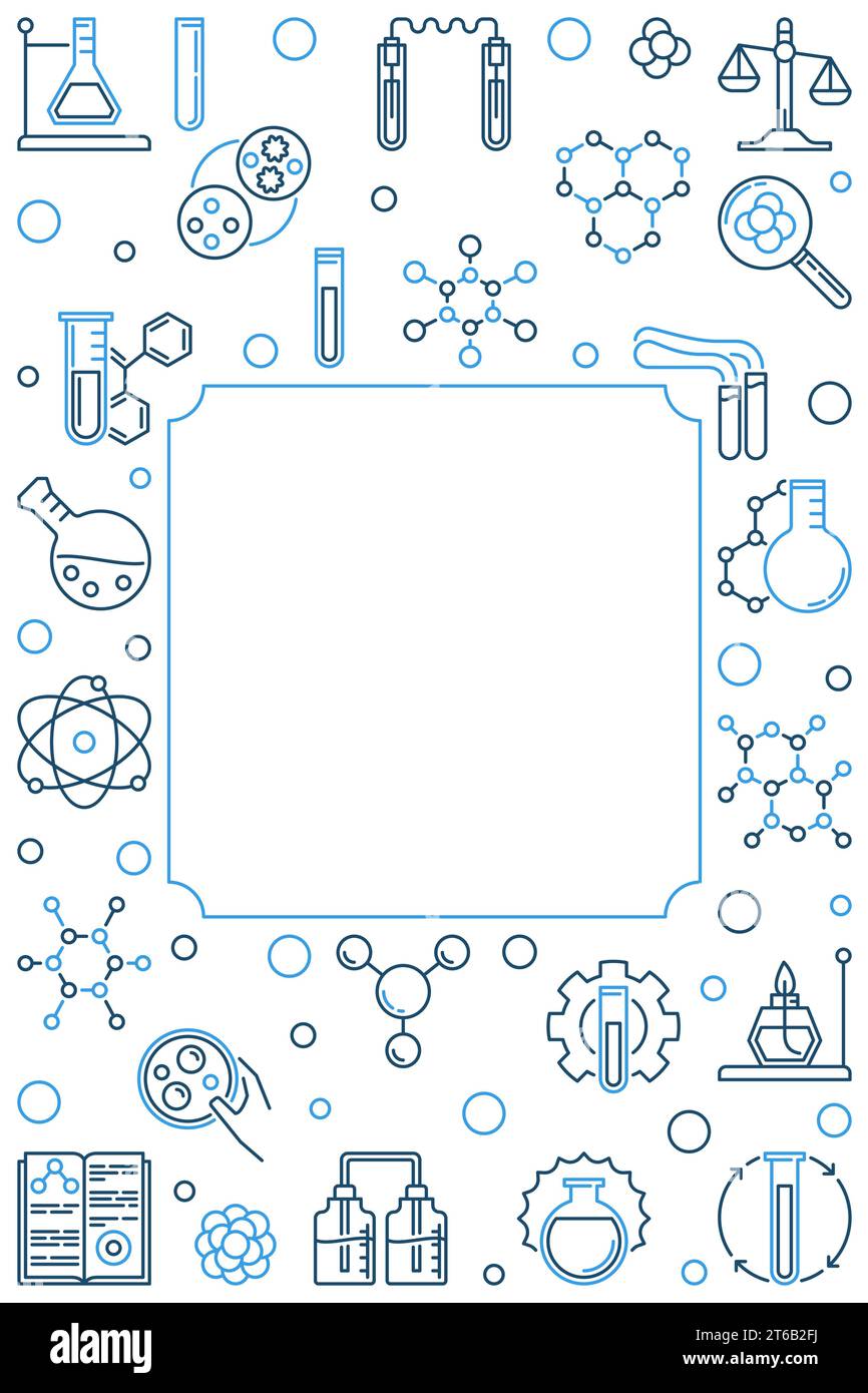 Chemistry Science vertical concept linear frame. Vector illustration ...
