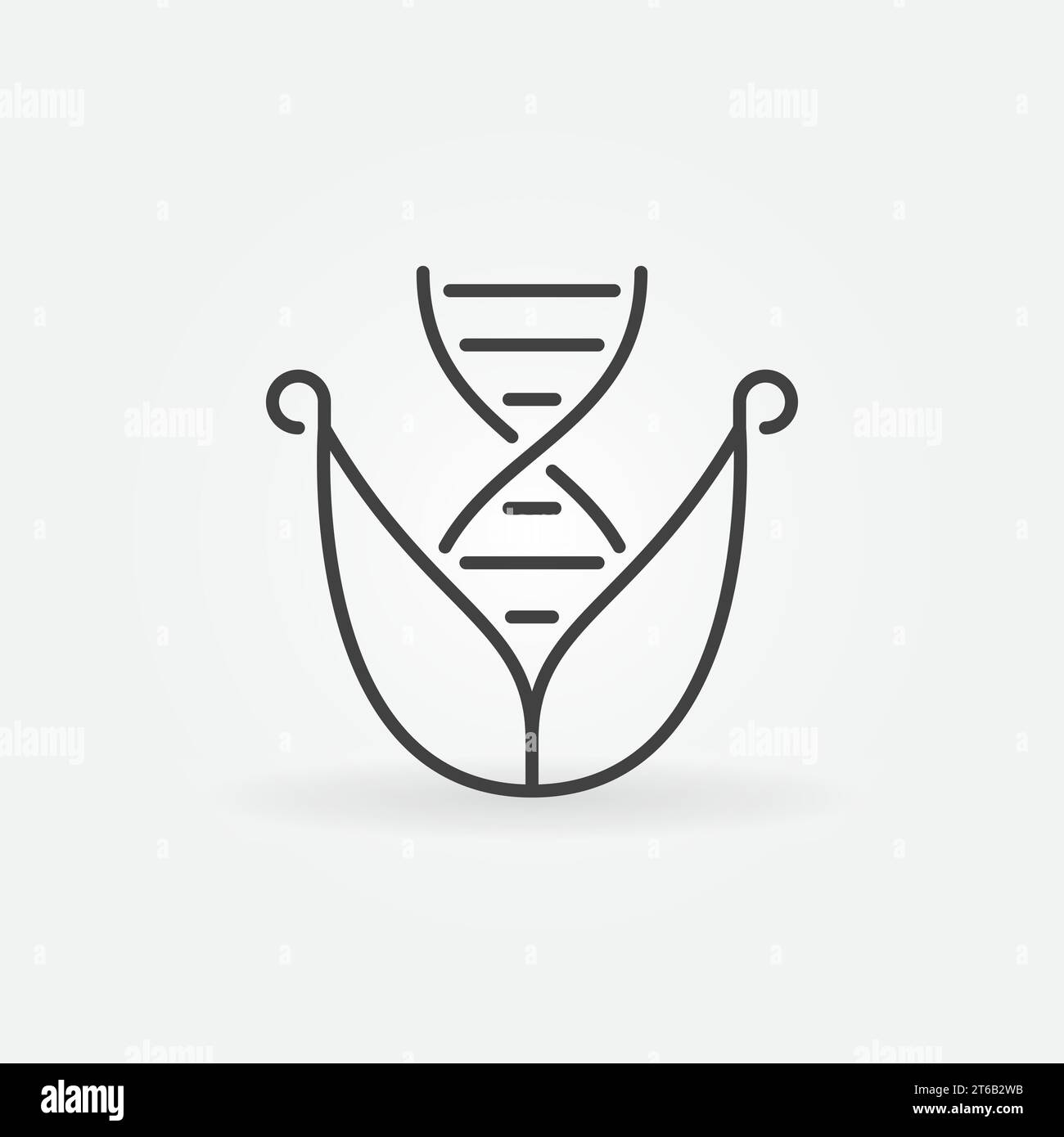 DNA with leaves vector concept icon or symbol in outline style Stock ...