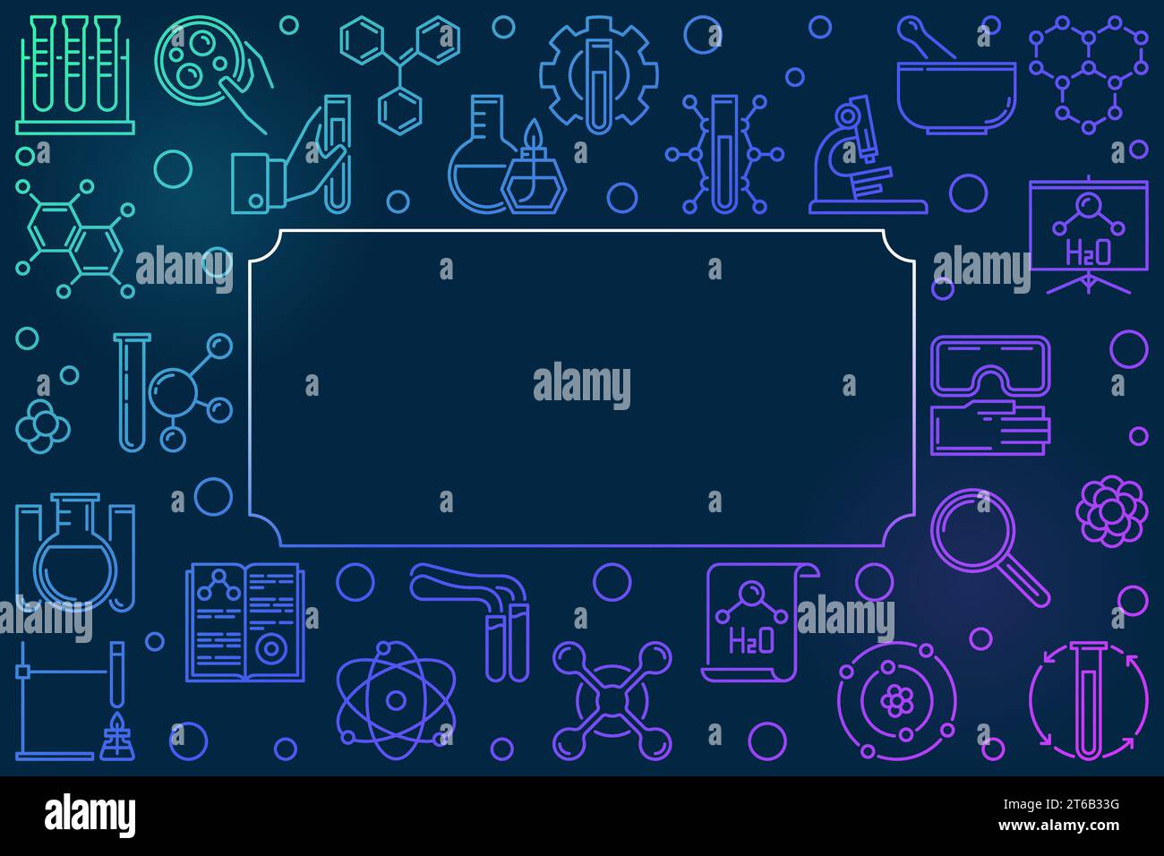 Chemistry Science colorful horizontal frame with empty space. Vector ...