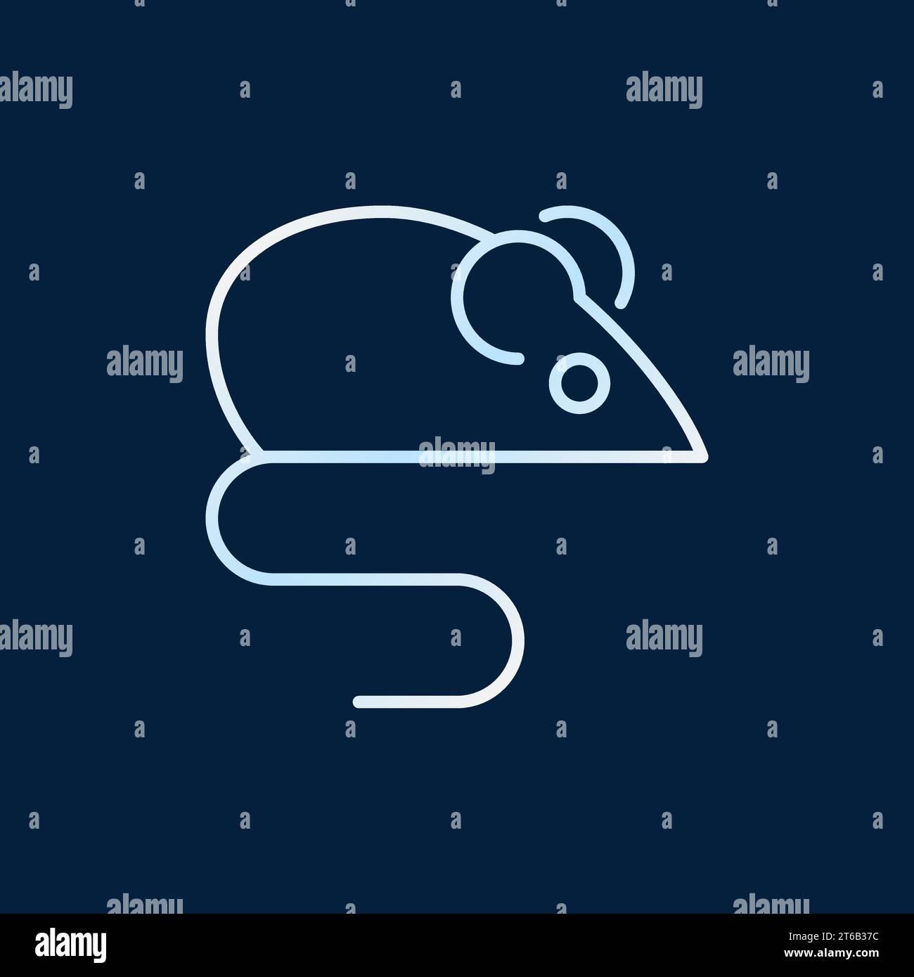 Mouse animal vector colored outline icon or design element on dark ...