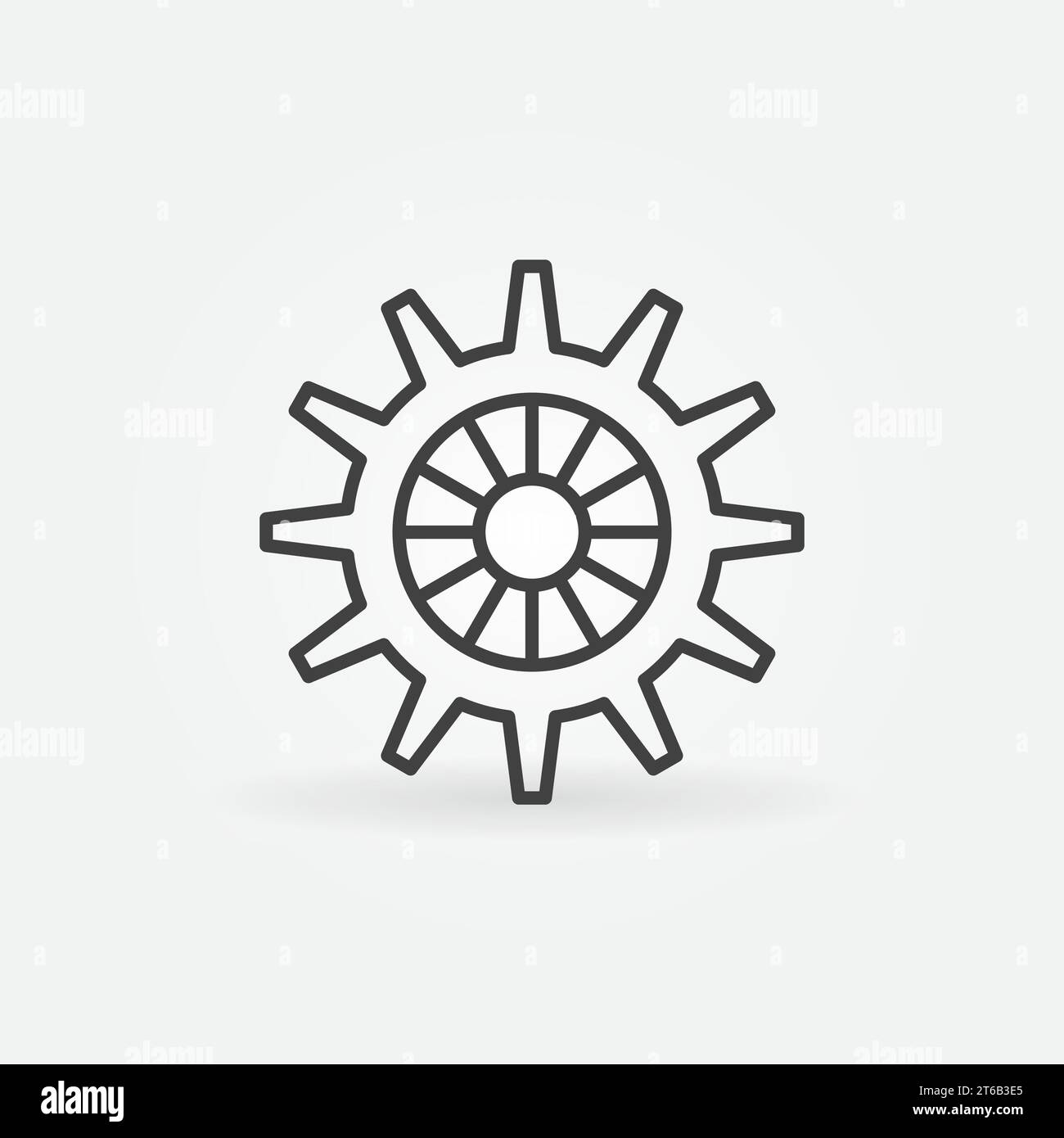 Vector Cog Wheel concept icon or symbol in thin line style Stock Vector ...