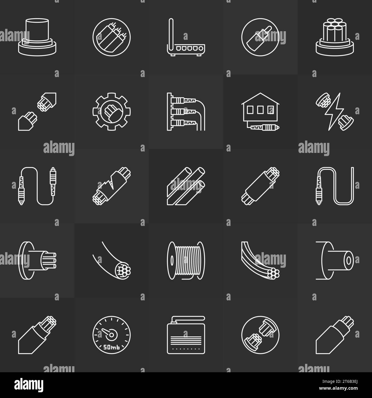 Fiber optic cable broken Stock Vector Images - Alamy