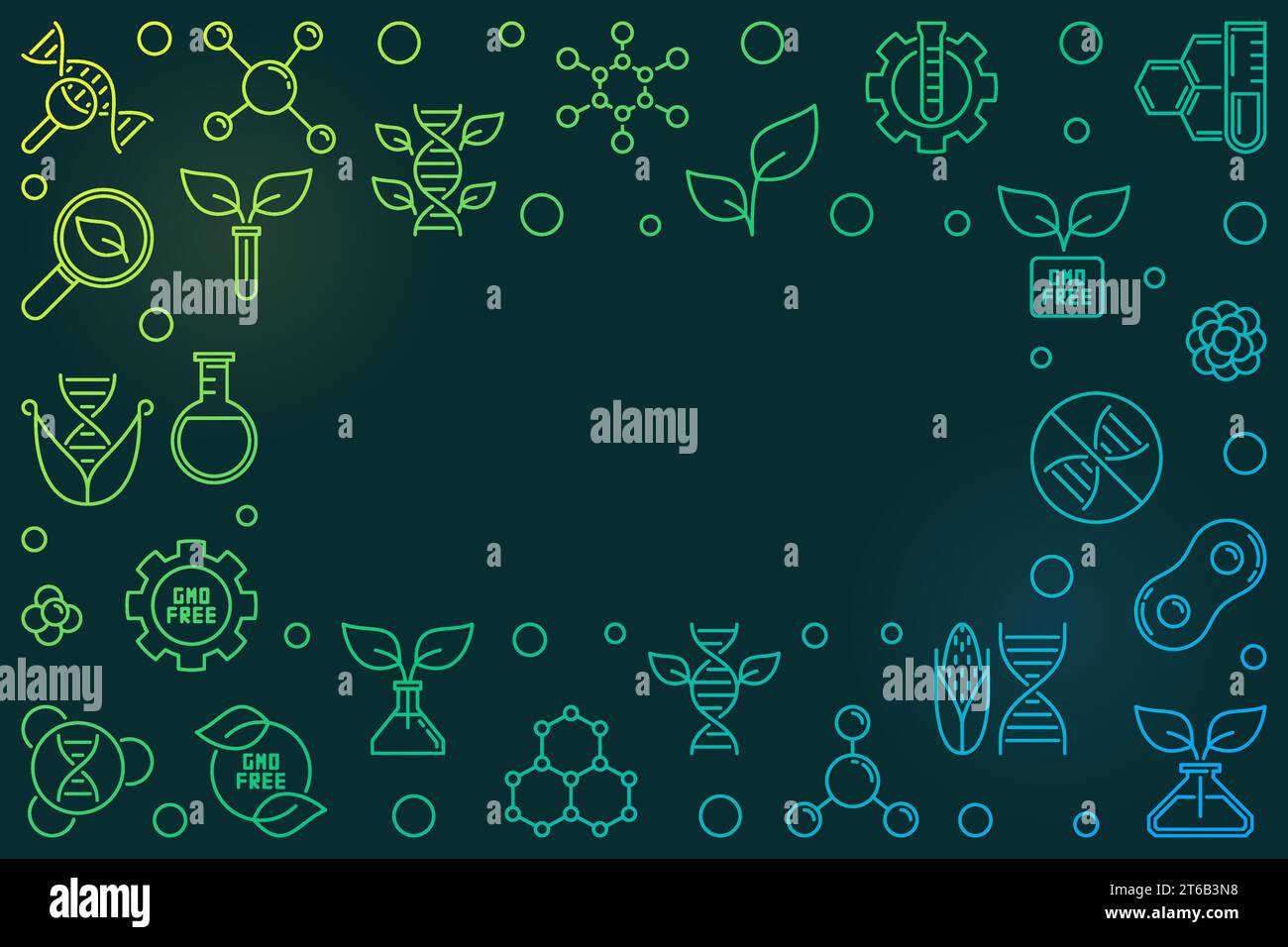 GMO Free vector colored linear horizontal frame or illustration on dark background Stock Vector ...