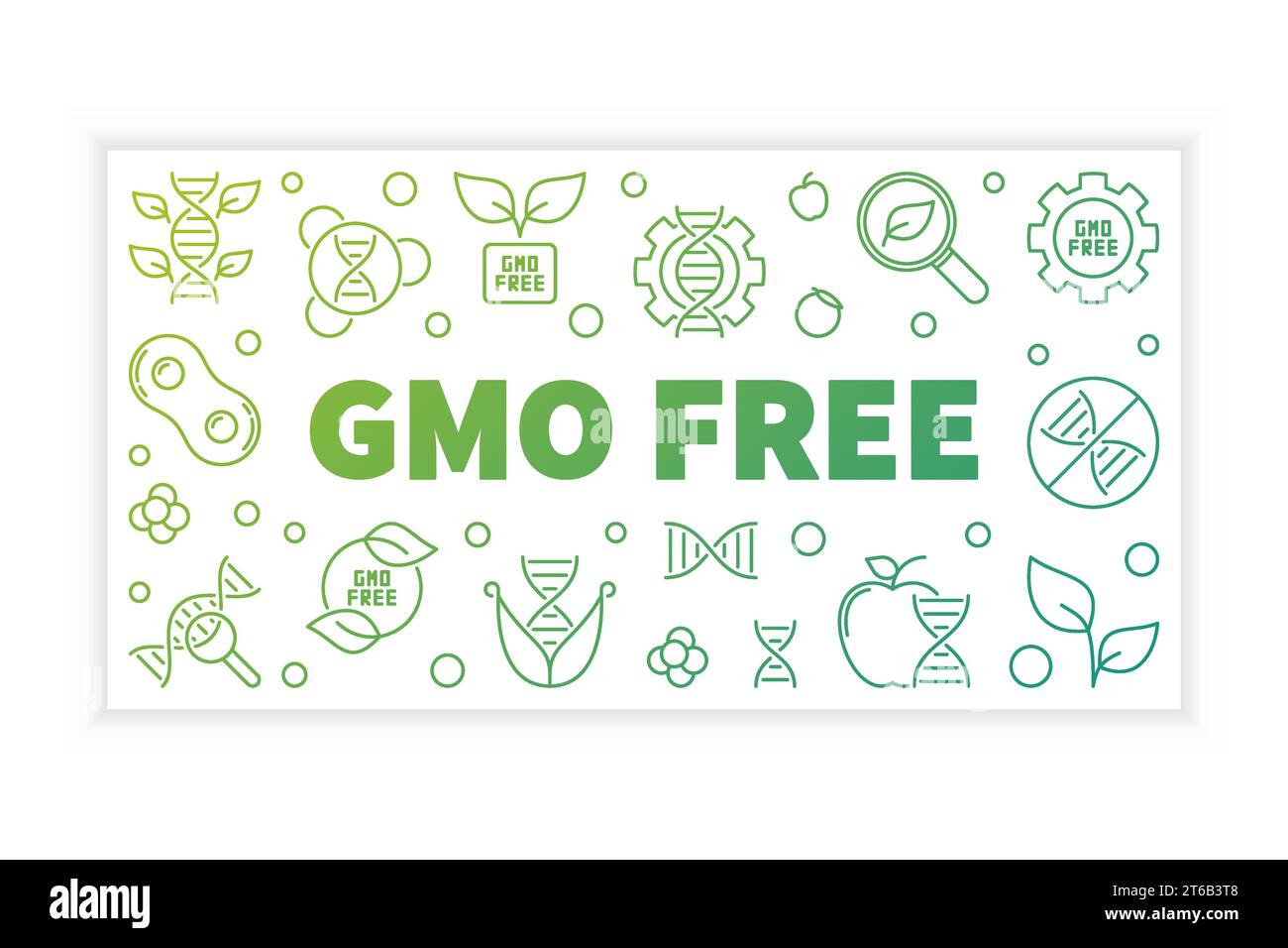 GMO Free vector modern outline horizontal banner on white background Stock Vector Image & Art ...