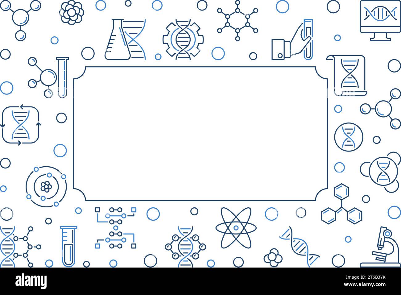 Science and Biological Engineering vector linear concept creative frame ...