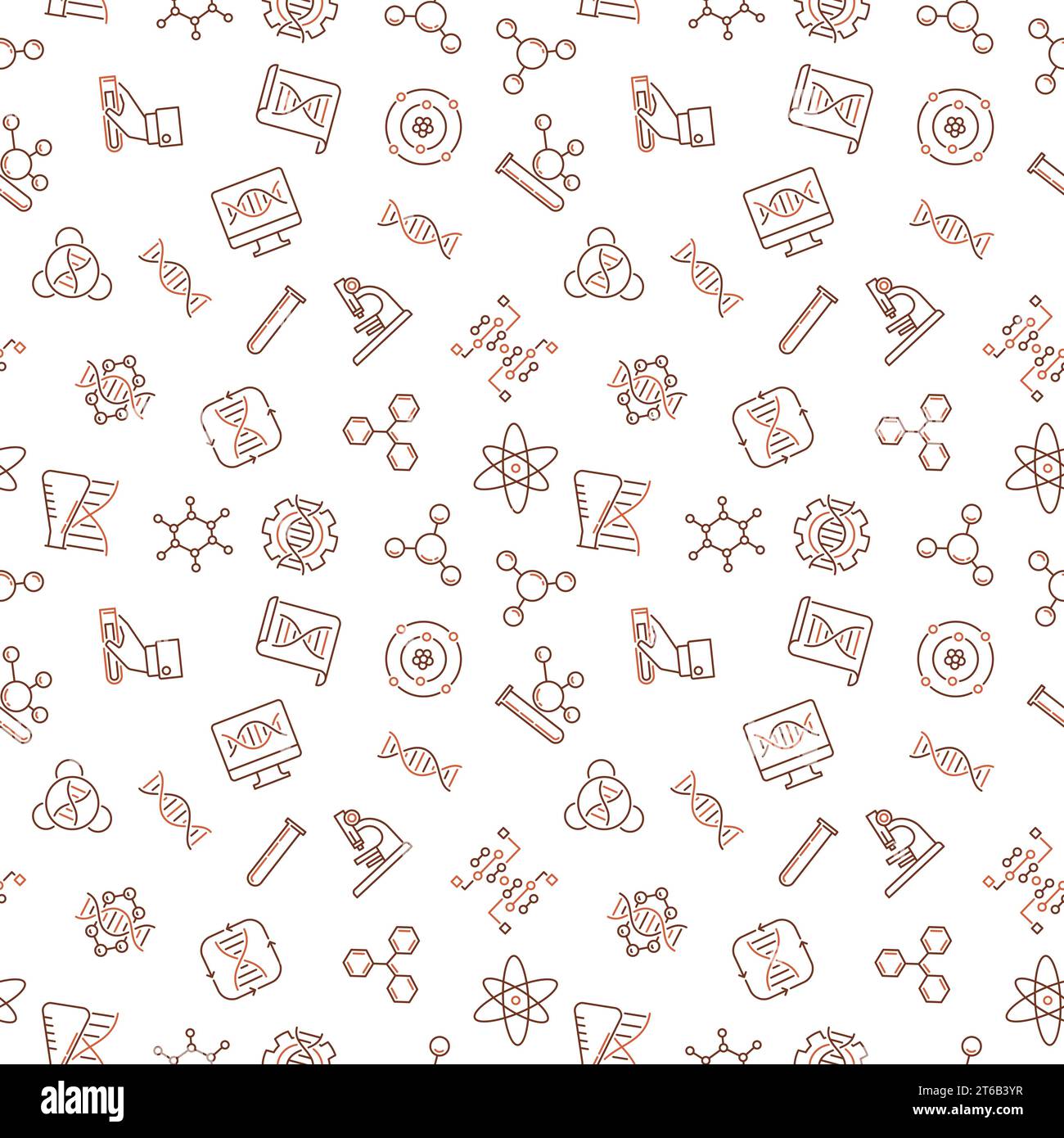 Vector Genetics outline minimal seamless pattern or background Stock ...