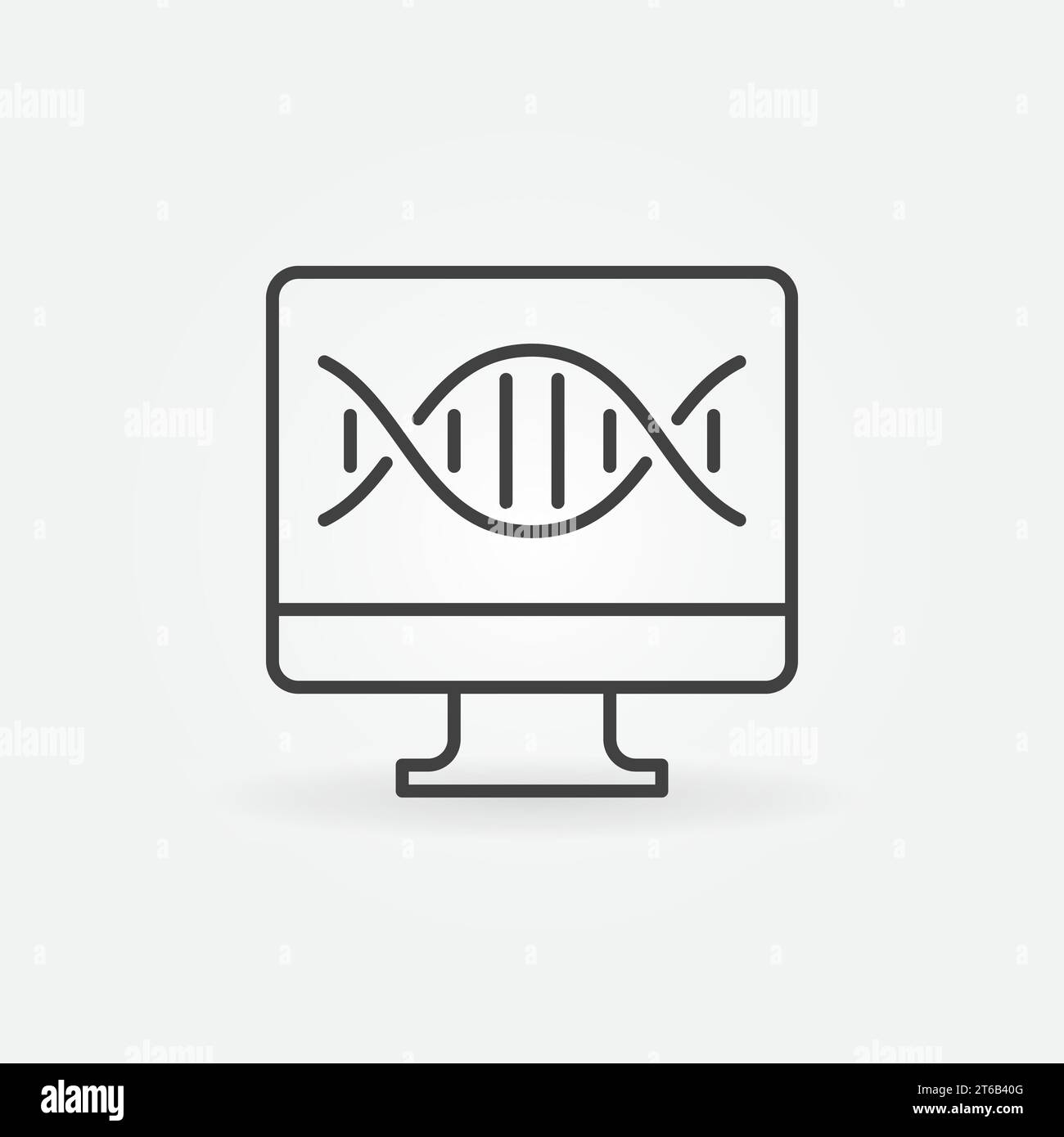 Computer with DNA outline vector concept icon. PC with DNA sign Stock ...