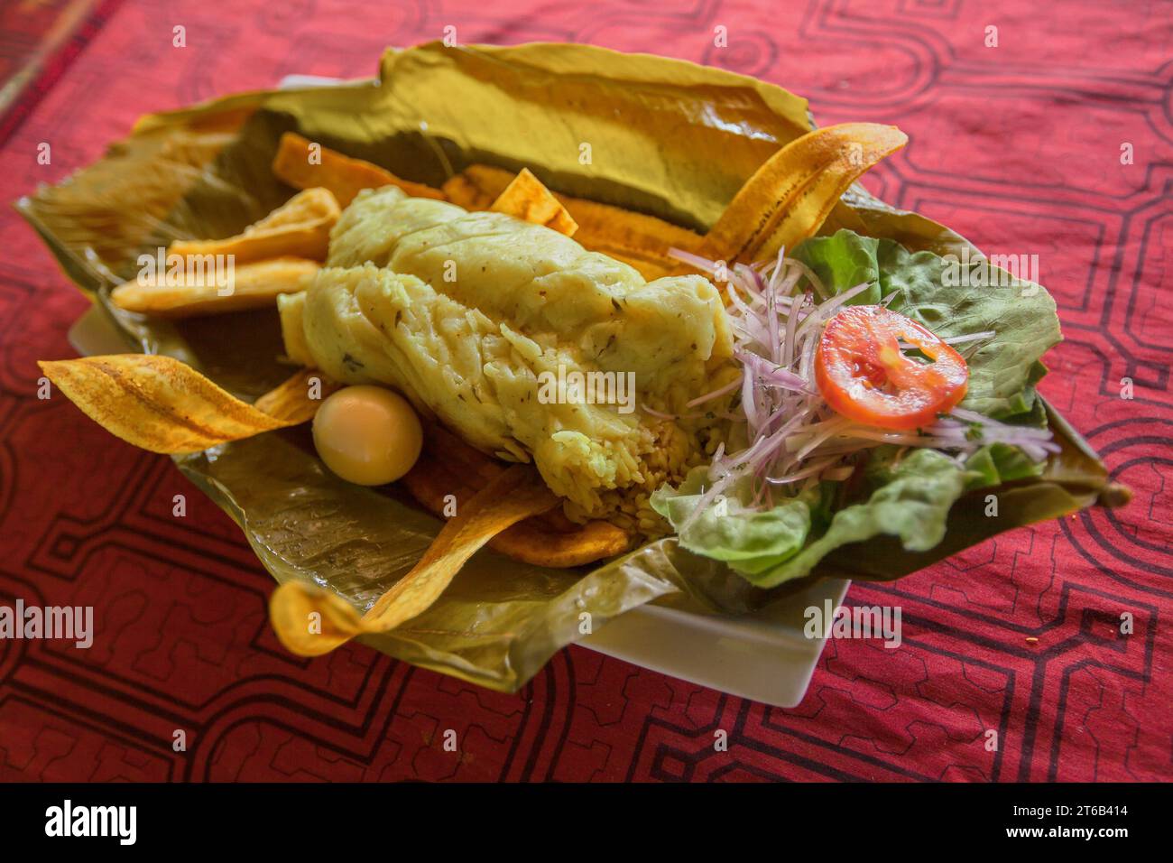 Peruvian jungle food, Tacacho con cecina (Tacacho with beef jerky Stock ...
