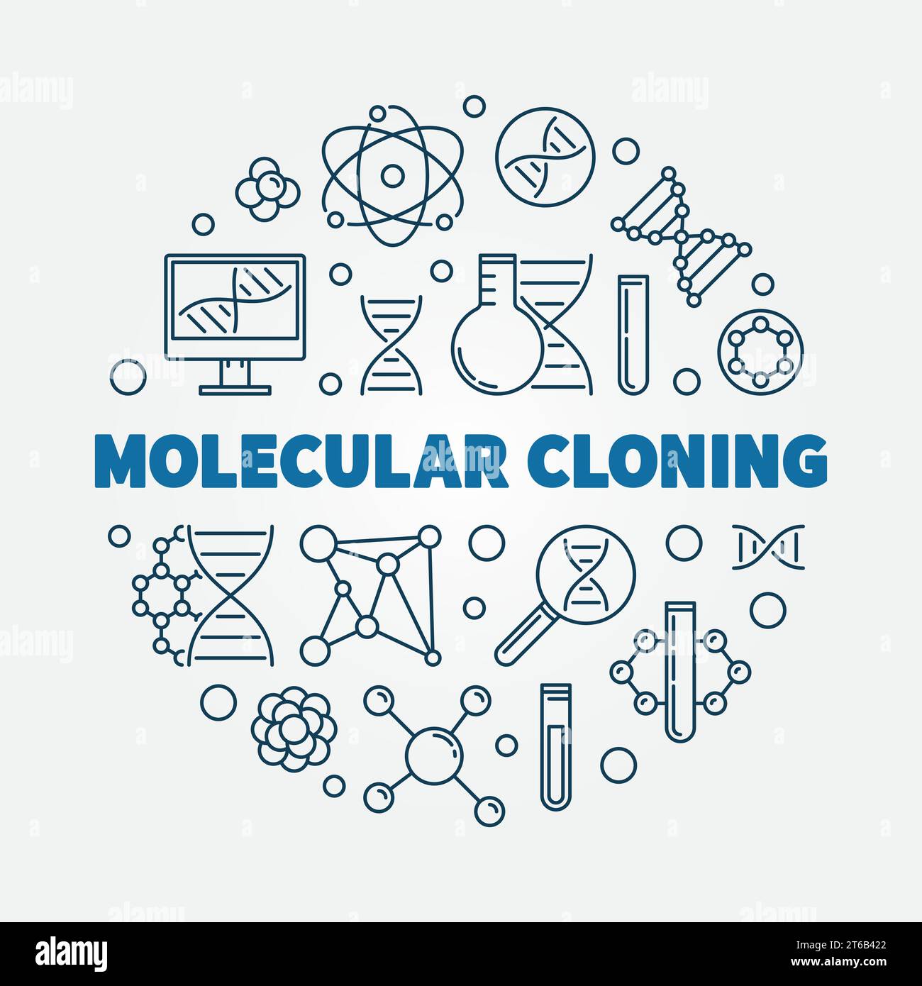 Molecular cloning vector concept outline round illustration Stock ...