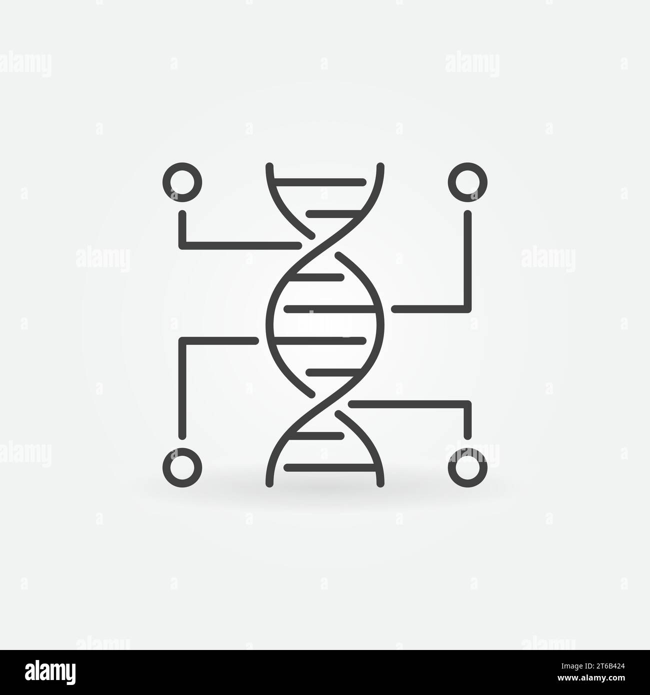 Genetic Testing vector minimal line icon. DNA concept outline symbol ...