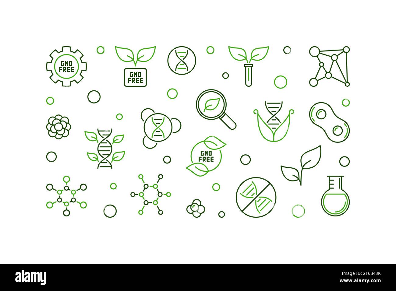 GMO free vector creative concept horizontal illustration in thin line style Stock Vector Image ...