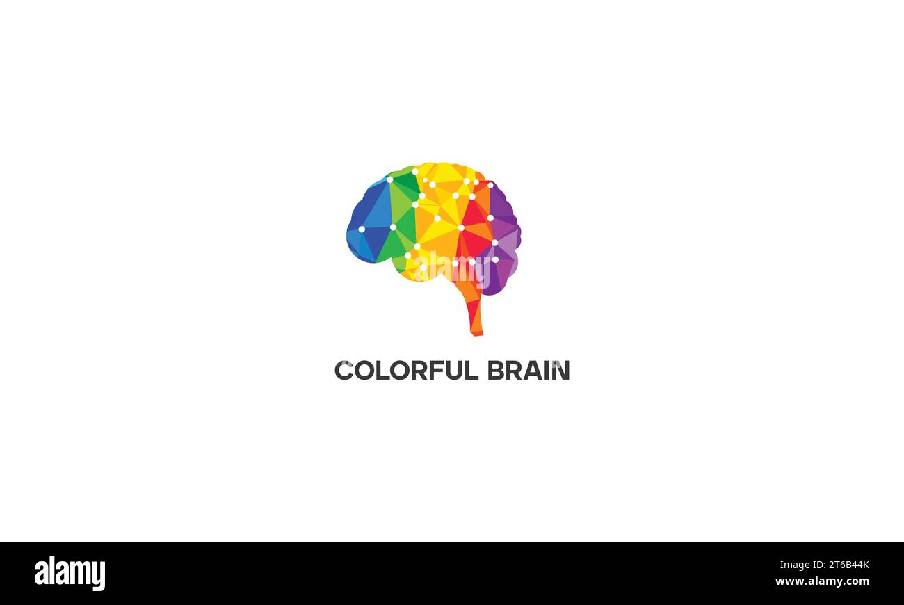 Colorful Brain Logo Design Abstract Polygon Creative Intelligence ...