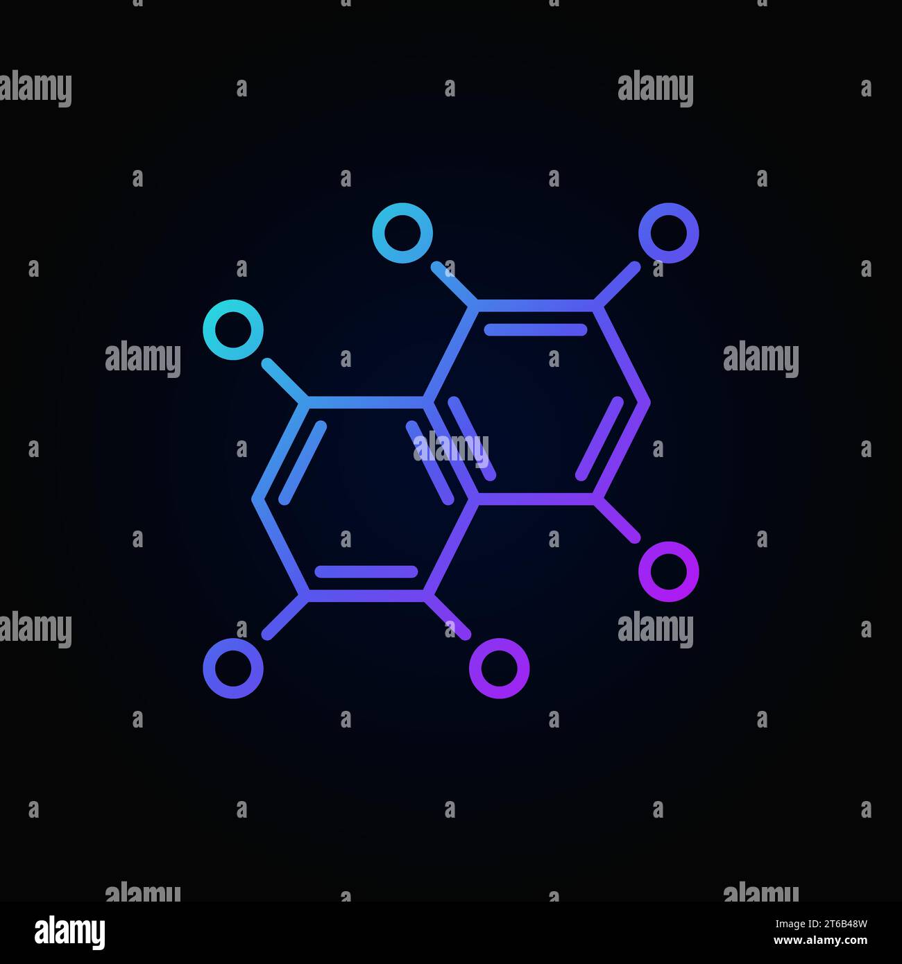 Chemical formula outline colored vector icon or logo element on dark ...