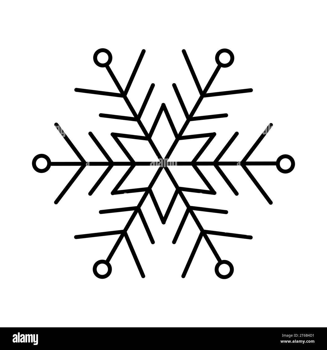 Simple christmas icon snowflake. Abstract snow logo frost cold weather ...