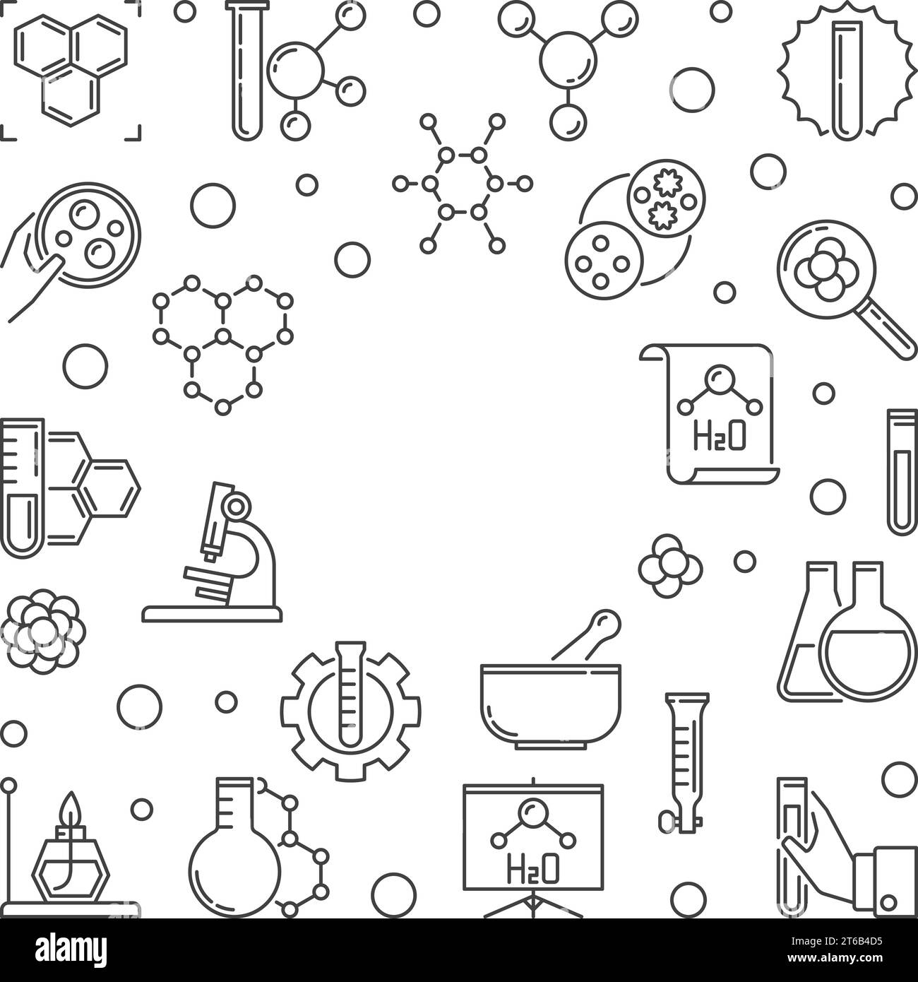 Chemistry Science minimal frame with empty space for text. Vector ...