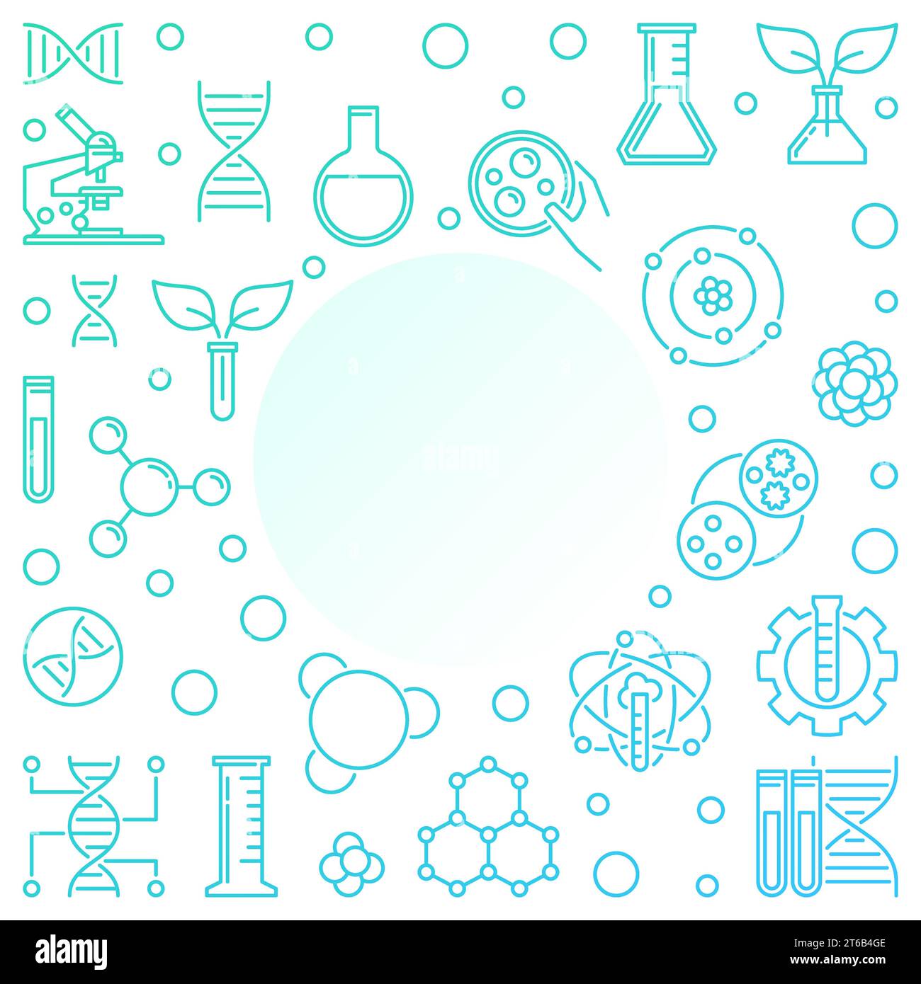 Vectir Geneticist concept linear illustration or frame on white ...