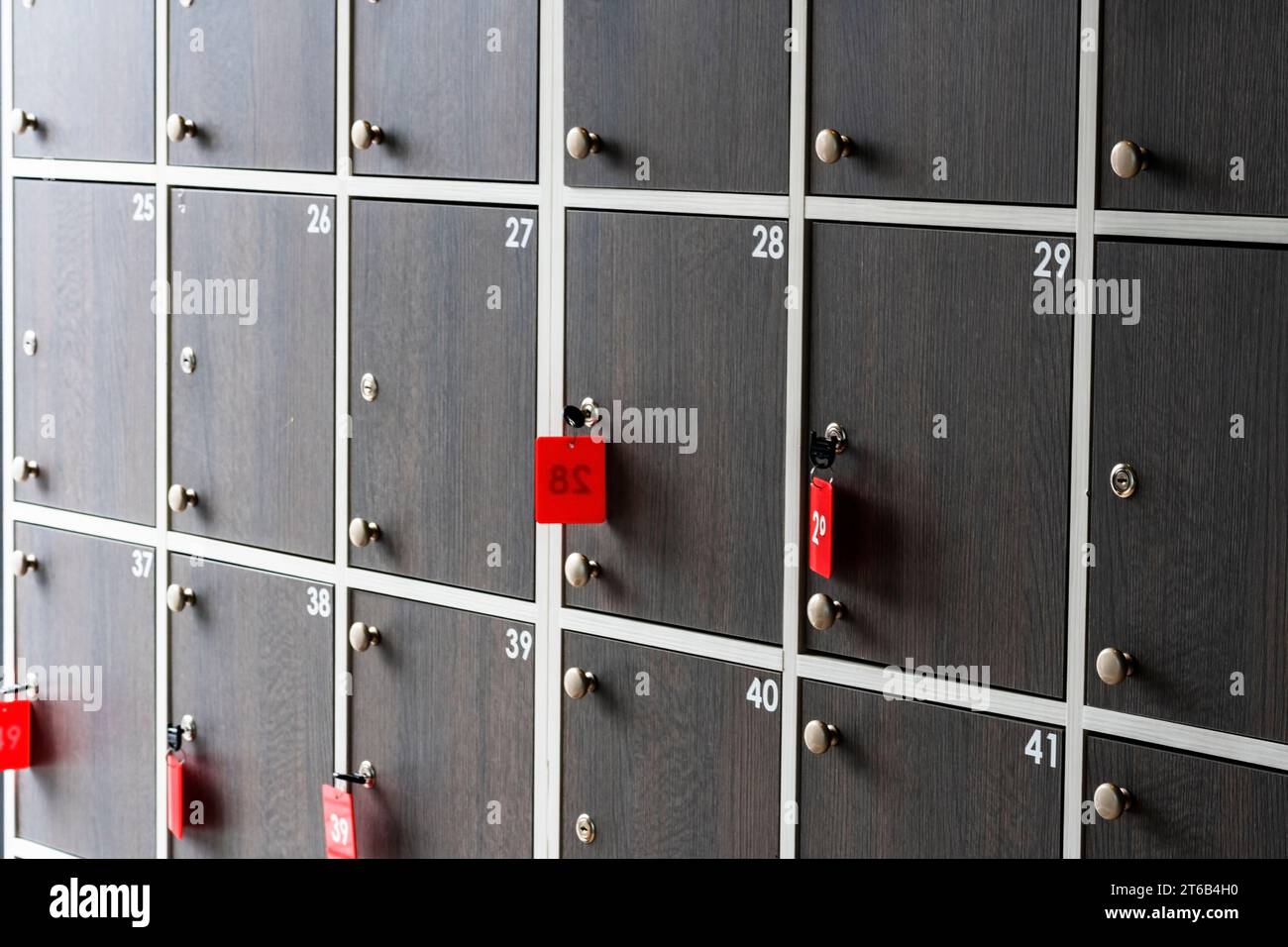 Cells for storage of things in a supermarket. Lockers for storage ...