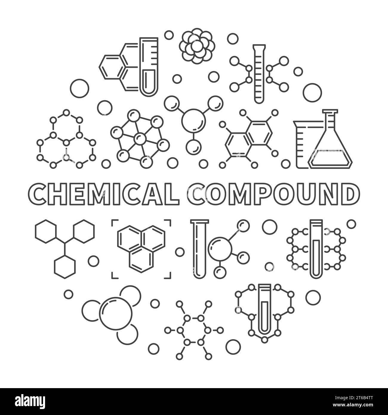 Chemical compound vector vectors Black and White Stock Photos & Images ...
