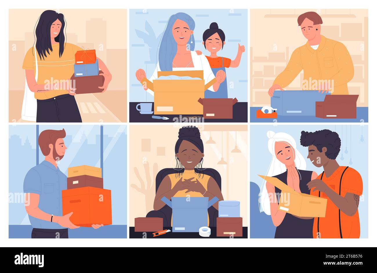 African woman unwrap gift hi-res stock photography and images - Alamy