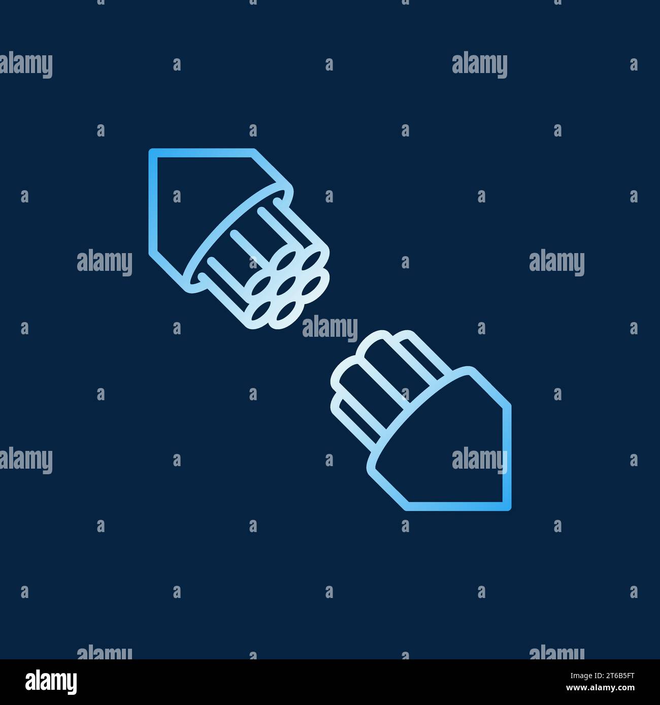 Fiber optic cable vector concept linear colored icon on dark background ...