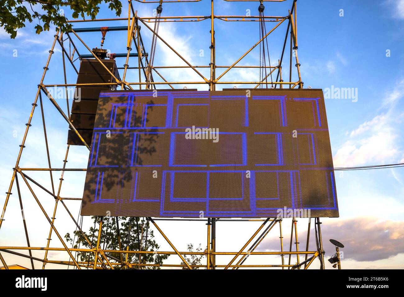 big screen for display at a concert. big liquid crystal screen near a ...