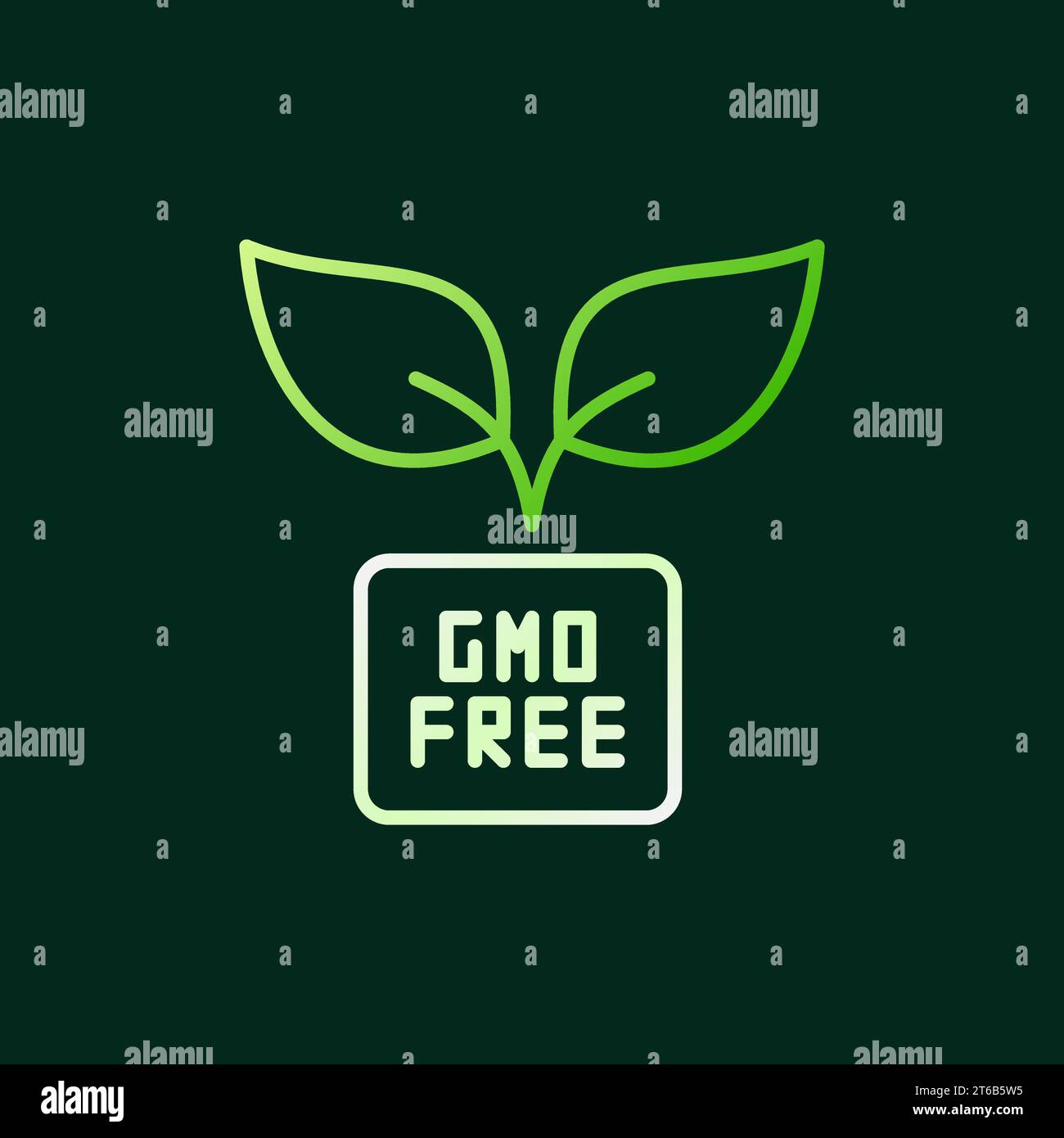 GMO Free vector colored outline icon or design element on dark background Stock Vector Image ...