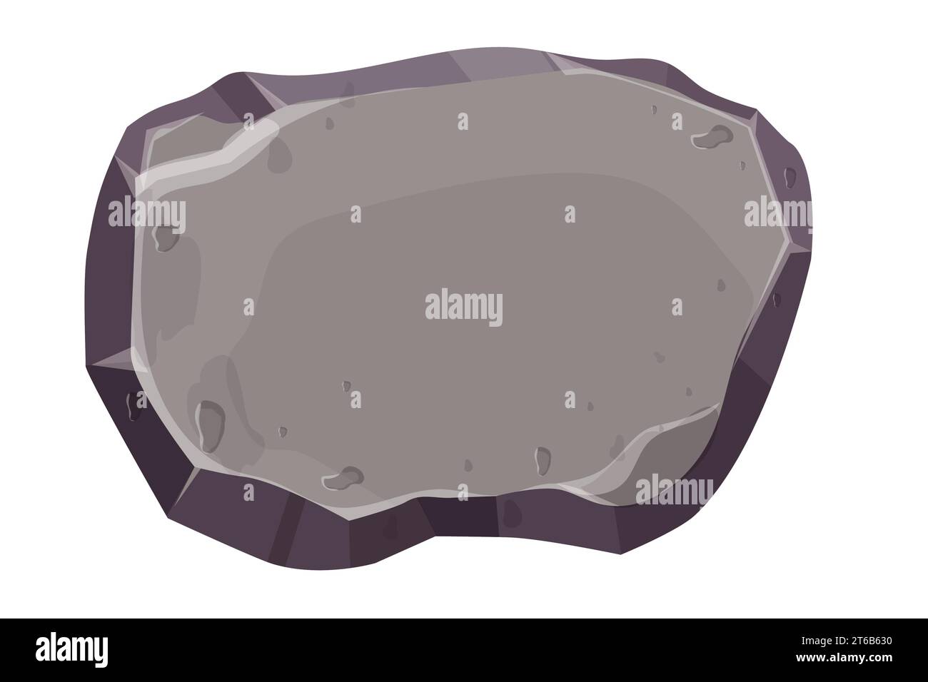 Stone menu panel, rock frame in comic cartoon style textured isolated ...