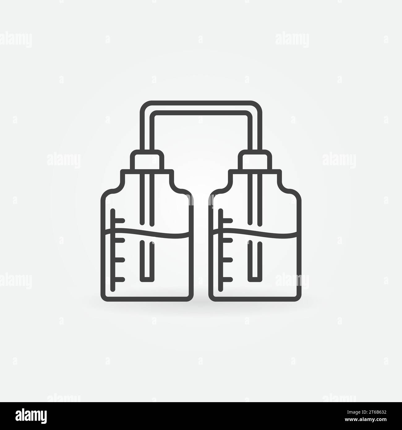 Connected chemistry bottles minimal icon. Vector glassware concept ...