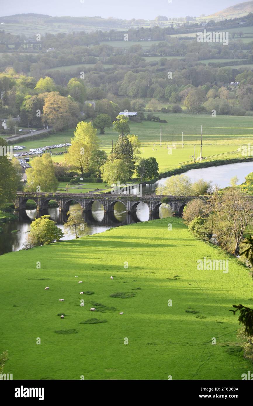 View to Inistioge village from chapel,Woodstock Gardens and Arboretum ...