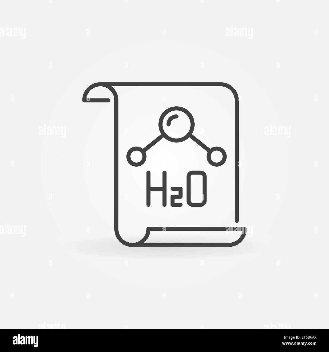 Document with H2O text vector icon or symbol in thin line style Stock ...