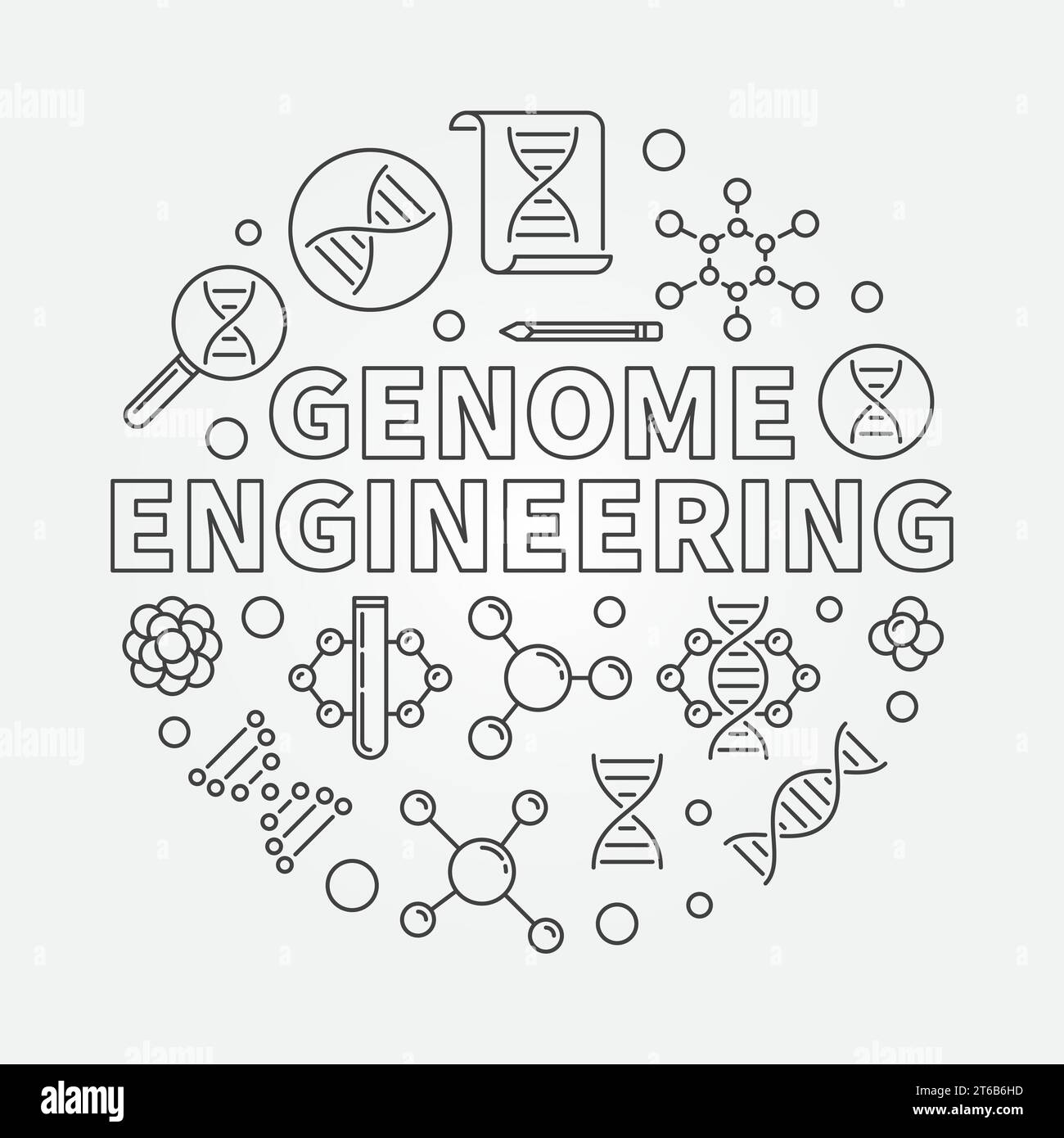 Genome Engineering vector round illustration made with genome editing ...