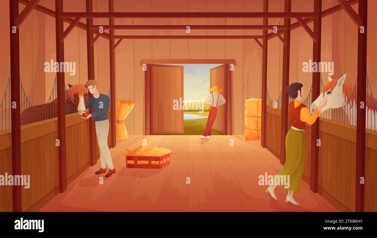 Cartoon Landscape Stable