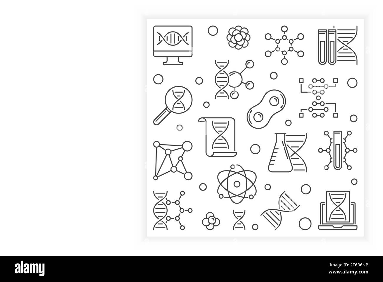 DNA vector outline square minimal banner or design element Stock Vector ...