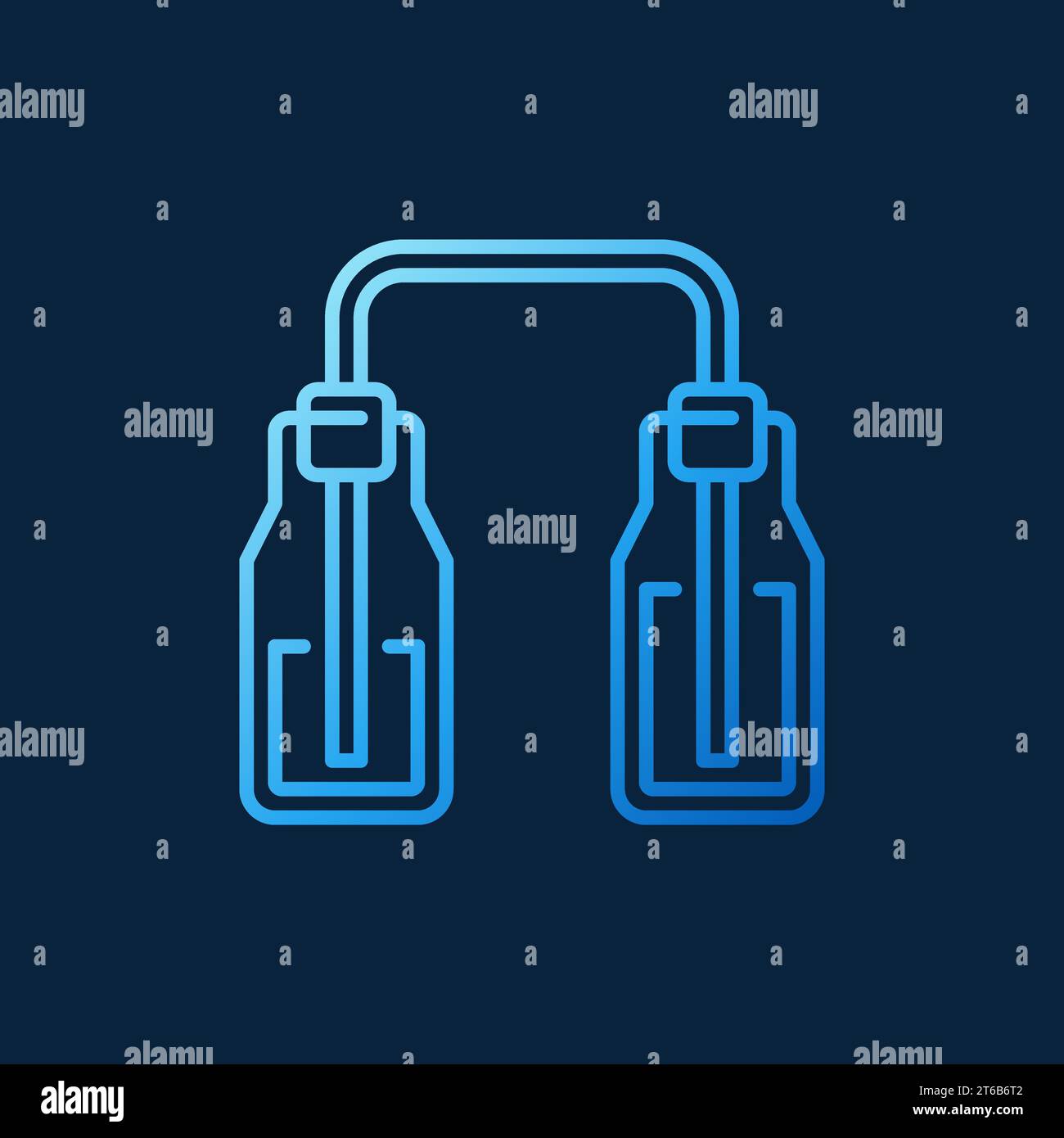Connected bottles blue modern icon. Vector chemistry glassware concept ...