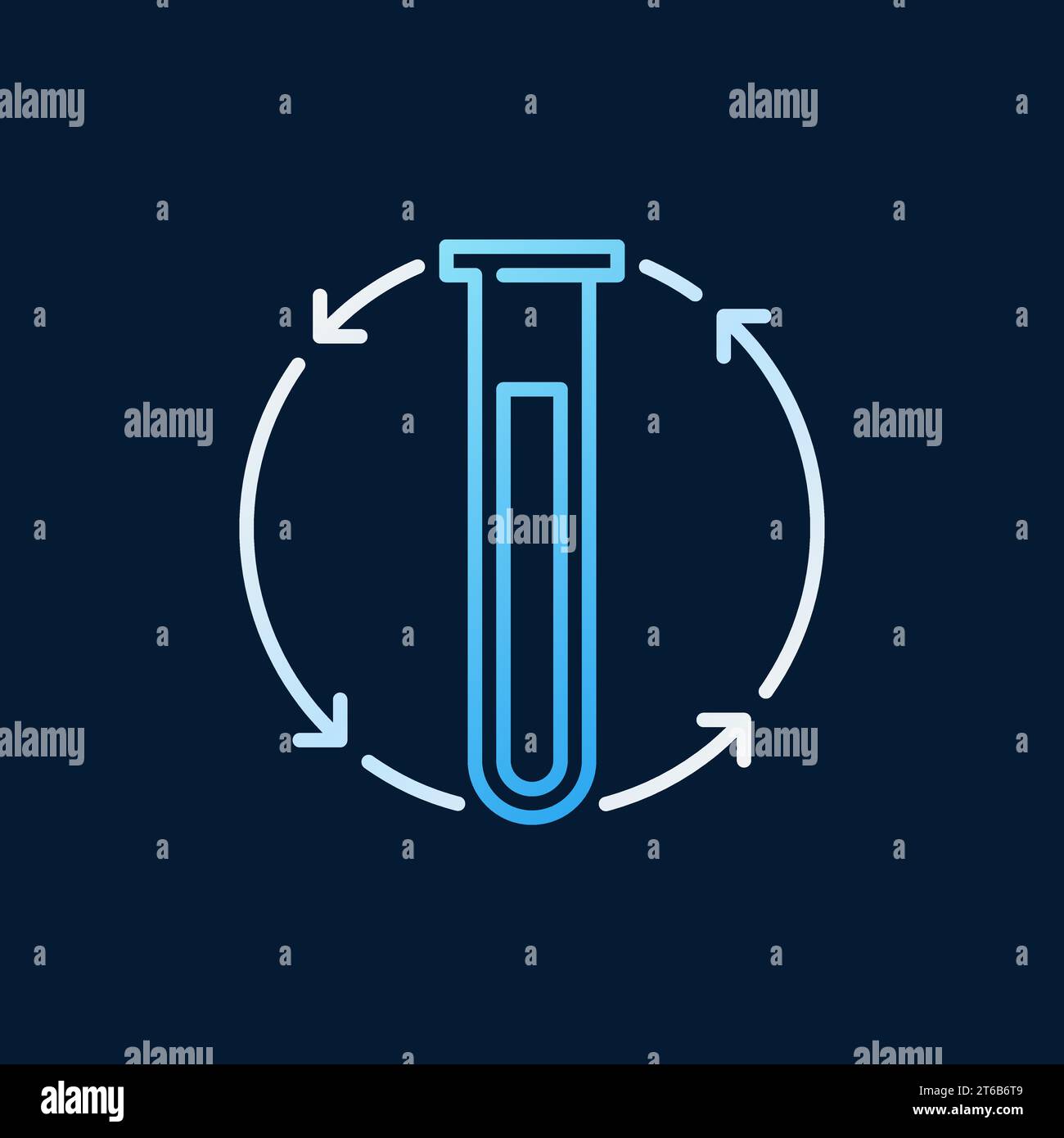 Test-tube and arrows linear colorful icon. Vector chemistry modern ...
