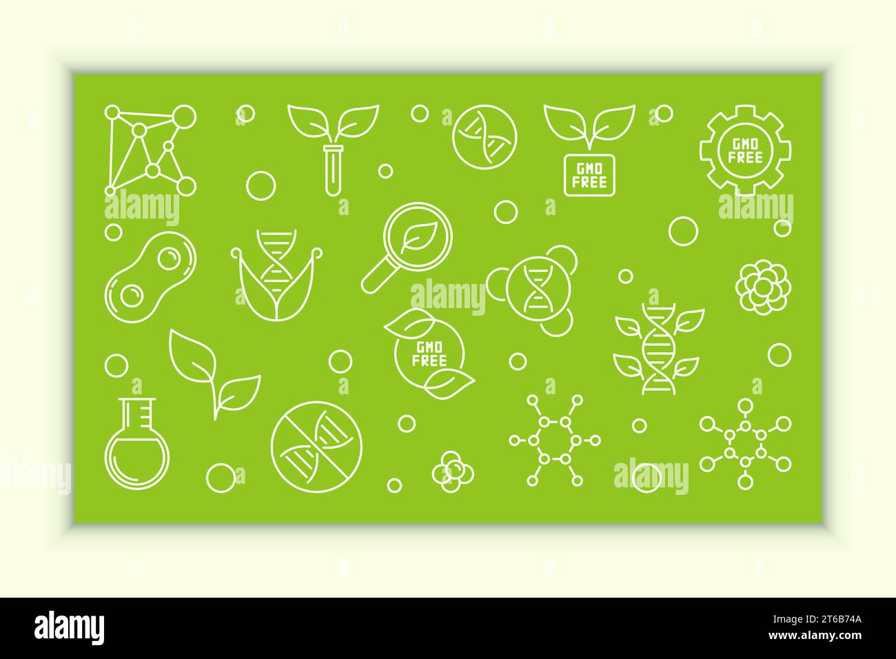 Vector GMO Free concept horizontal banner in outline style Stock Vector Image & Art - Alamy
