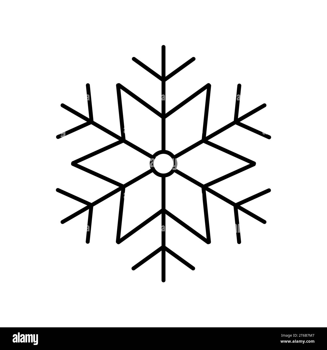 Simple christmas icon snowflake. Abstract snow logo frost cold weather ...