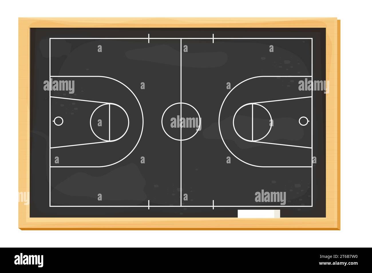 Basketball blackboard with chalk game strategy, coach plan. White lines ...