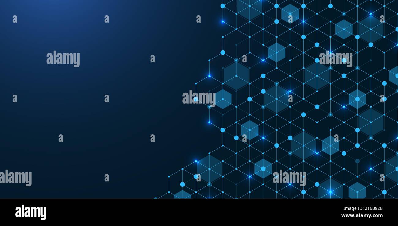 Modern technology illustration with square grid. Technology banner ...