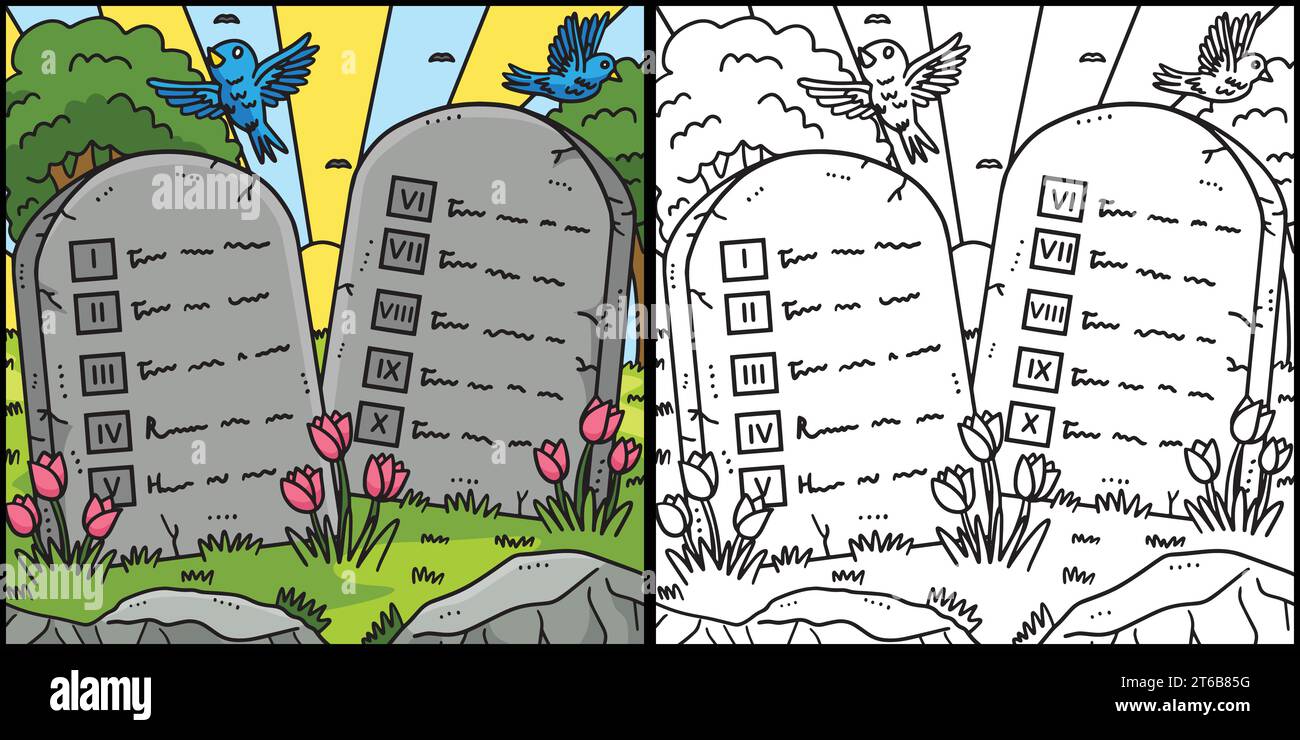 Christian Ten Commandments Tablets Illustration Stock Vector Image ...