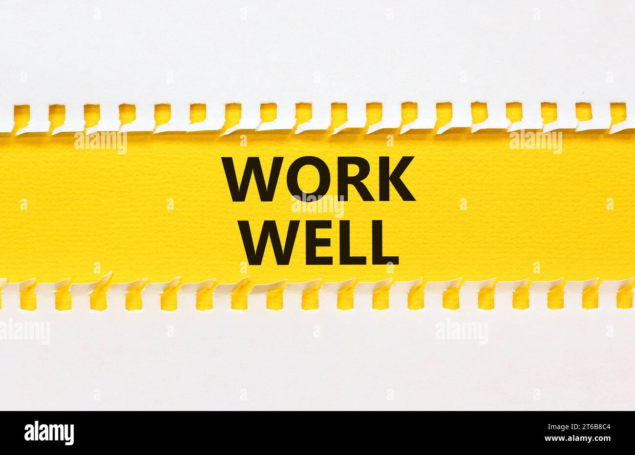 Work well symbol. Concept words Work well on beautiful yellow paper ...