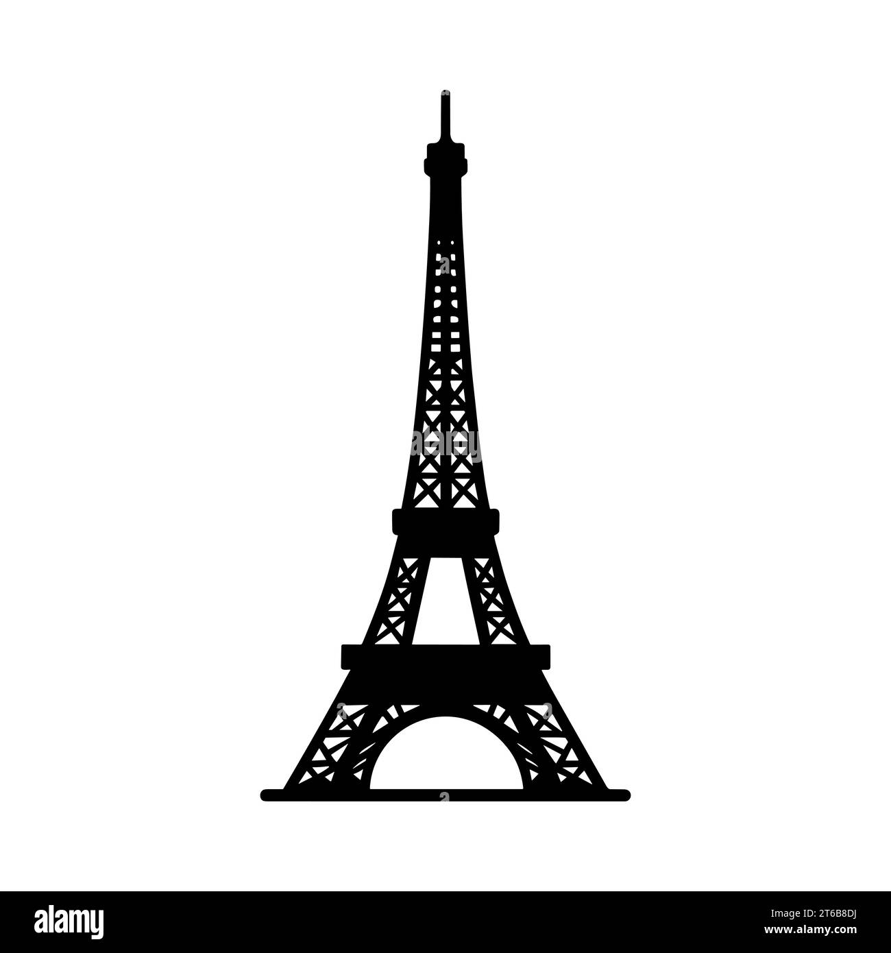 Eiffel Tower icon. A black silhouette of the Eiffel Tower. Landmark of ... Eiffel Tower icon. A black silhouette of the Eiffel Tower. Landmark of ...