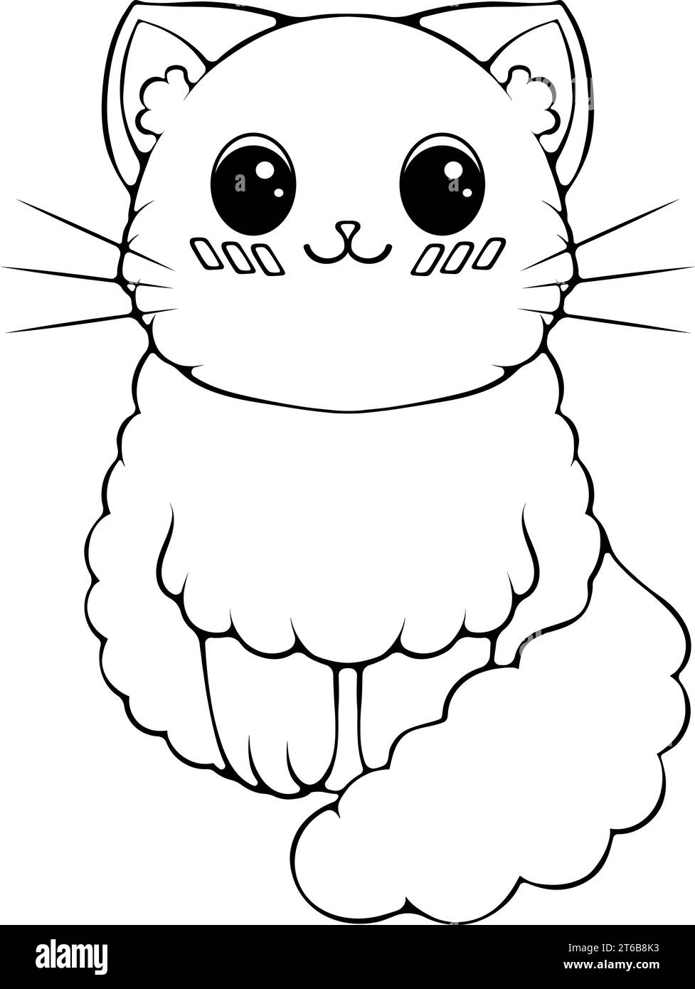 Cute curly kawaii cat Stock Vector Image & Art - Alamy