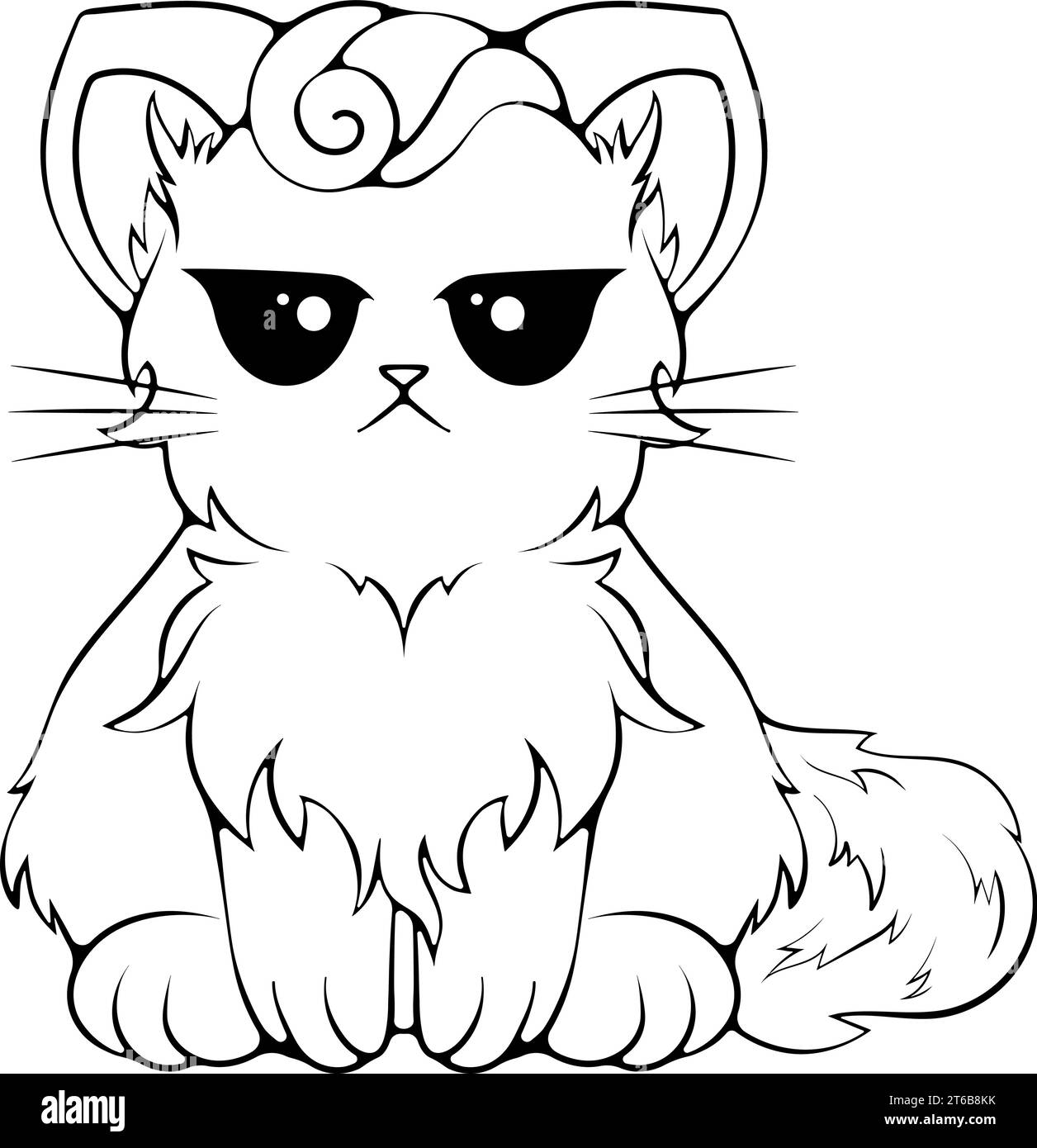 Cute kawaii serious cat Stock Vector Image & Art - Alamy