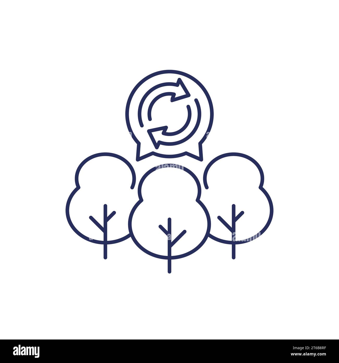 reforestation icon with trees, line vector Stock Vector Image & Art - Alamy