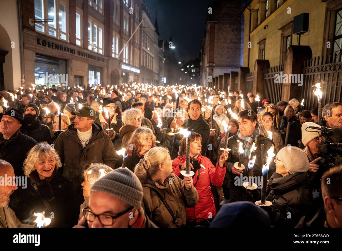 People participates in a torchlight procession arranged by the Jewish ...