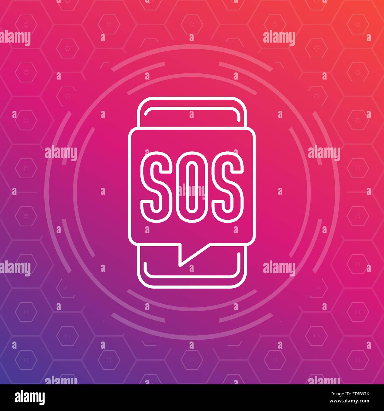 SOS message in phone line vector icon Stock Vector Image & Art - Alamy