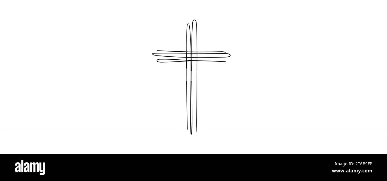 Continuous drawn one line of the symbol of religion. Vector ...
