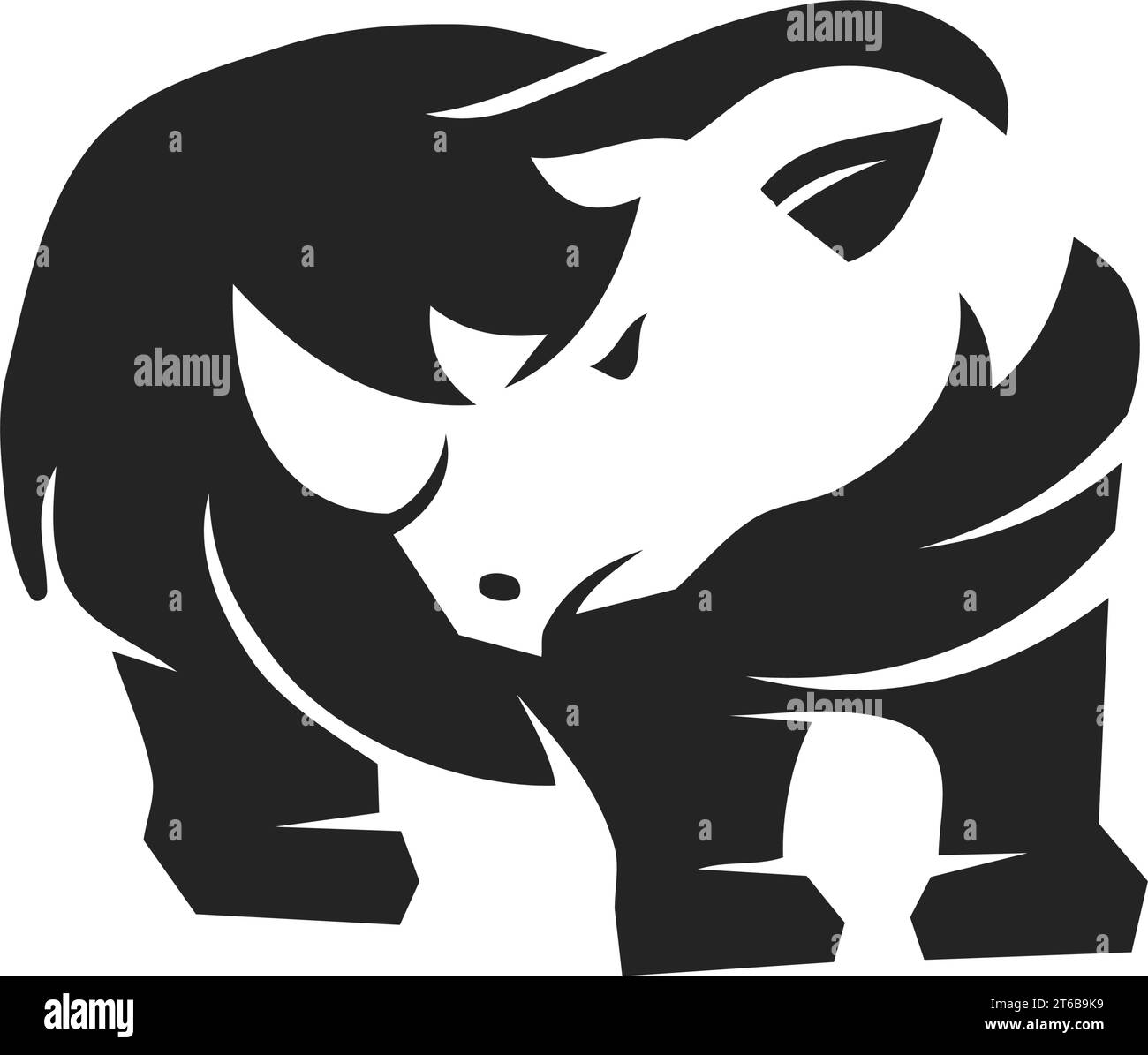 rhino logo template Isolated. Brand Identity. Icon Abstract Vector ...
